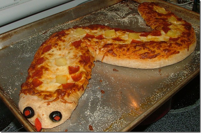 Baking And Boys!: Flower Fruit Cookies and Snake Pizza!